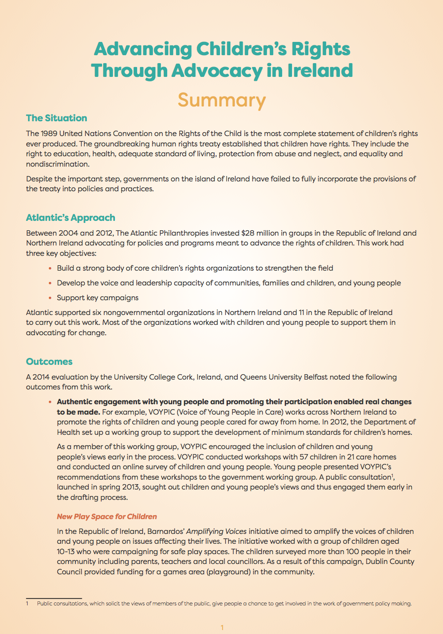 Advancing Children’s Rights Through Advocacy in Ireland – The Atlantic ...